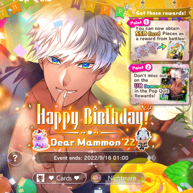 Happy Birthday Dear Mammon 22 The Obey Me Wiki